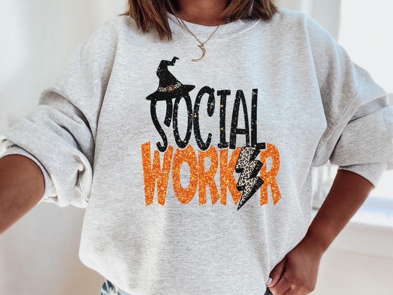 Social Worker Sweatshirt, Halloween Social Worker Shirt, Social Work ...