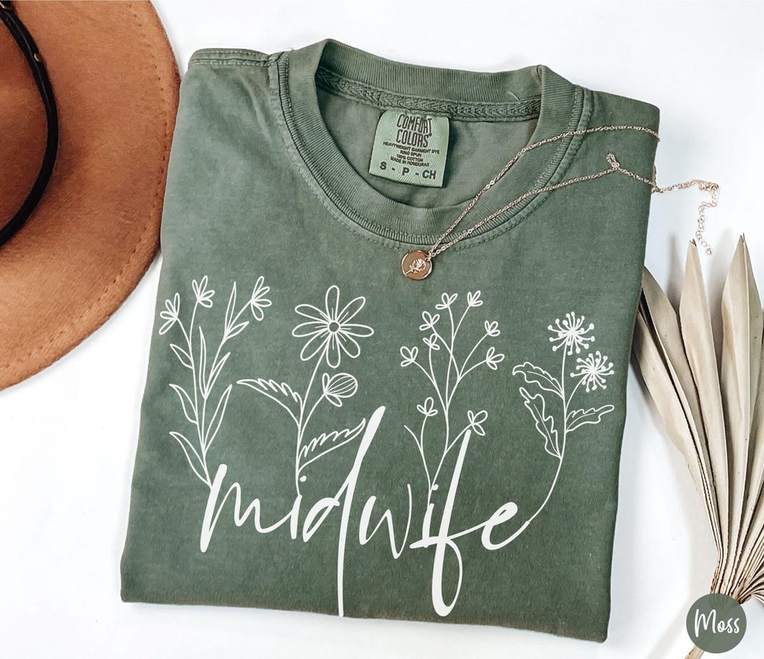 Comfort Colors® Midwife Shirt, Wildflower Midwife Gift, Midwifery ...