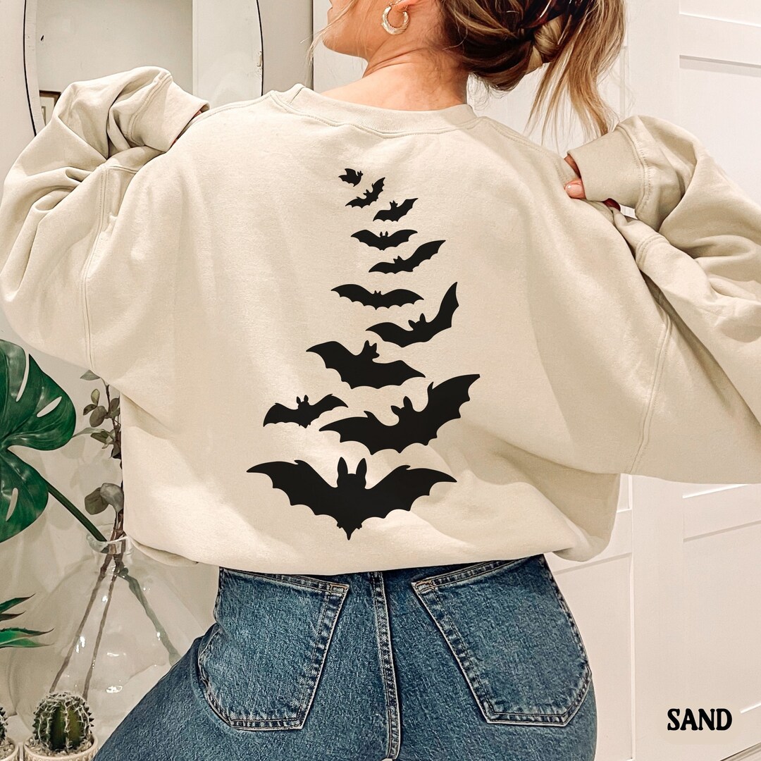 Bat Sweatshirt, Spooky Season Halloween Sweatshirt, Bat Shirt for Women ...