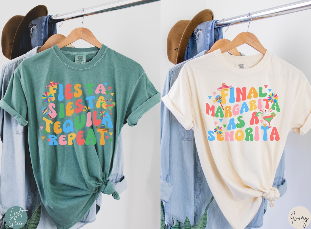 Retro Final Fiesta Bachelorette Party Shirts, Comfort Colors Mexico ...