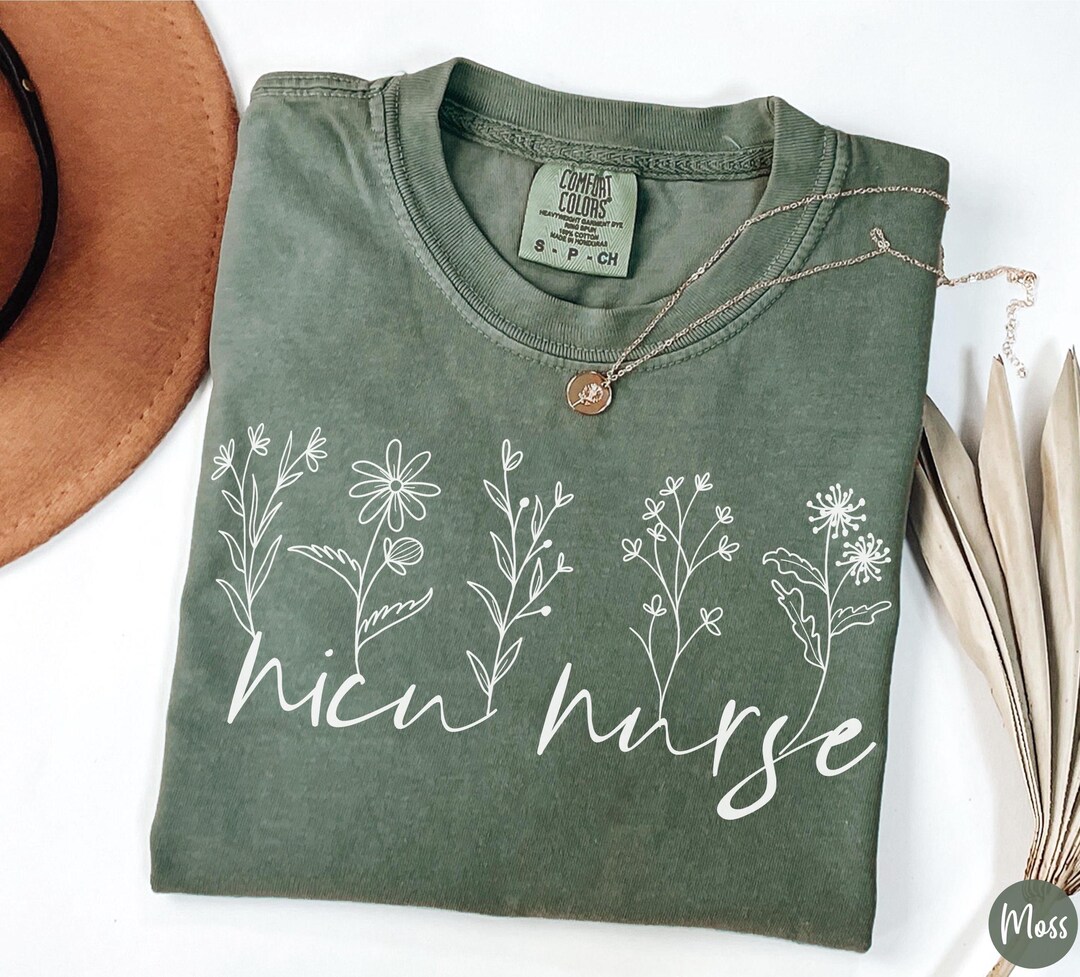 Comfort Colors® NICU Nurse Shirt, Wildflower Neonatal ICU Nurse Shirt ...