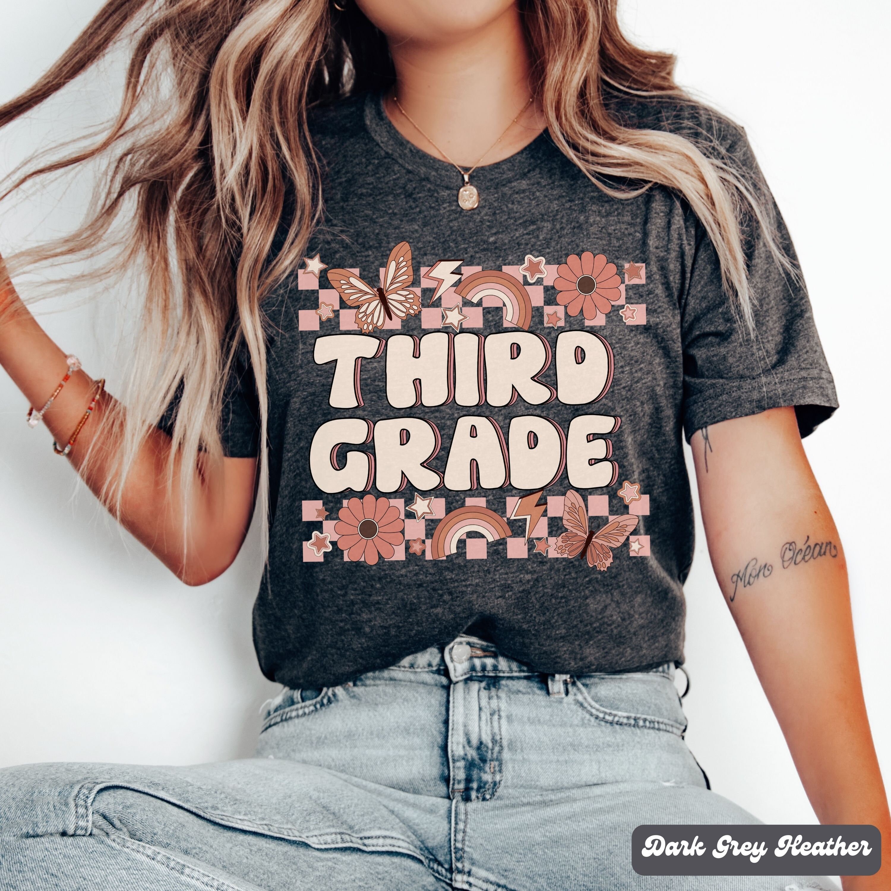 Retro Third Grade Shirt, Groovy Third Grade Teacher Shirt, 3rd Grade ...