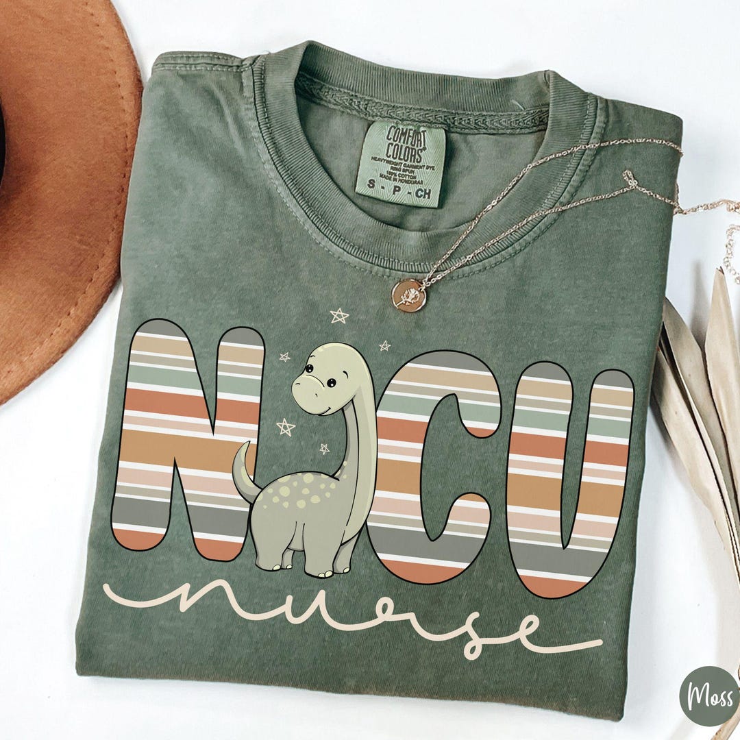 Comfort Colors® NICU Nurse Shirt, NICU Dinosaur Tshirt, Neonatal ICU ...