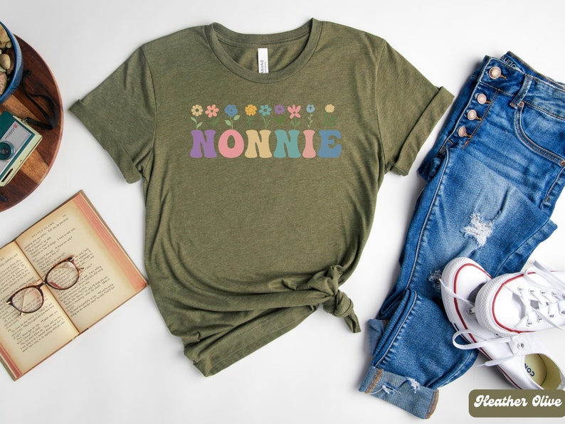 Wildflowers Nonnie Shirt, Cute Mother's Day Gift for Grandma, Retro ...