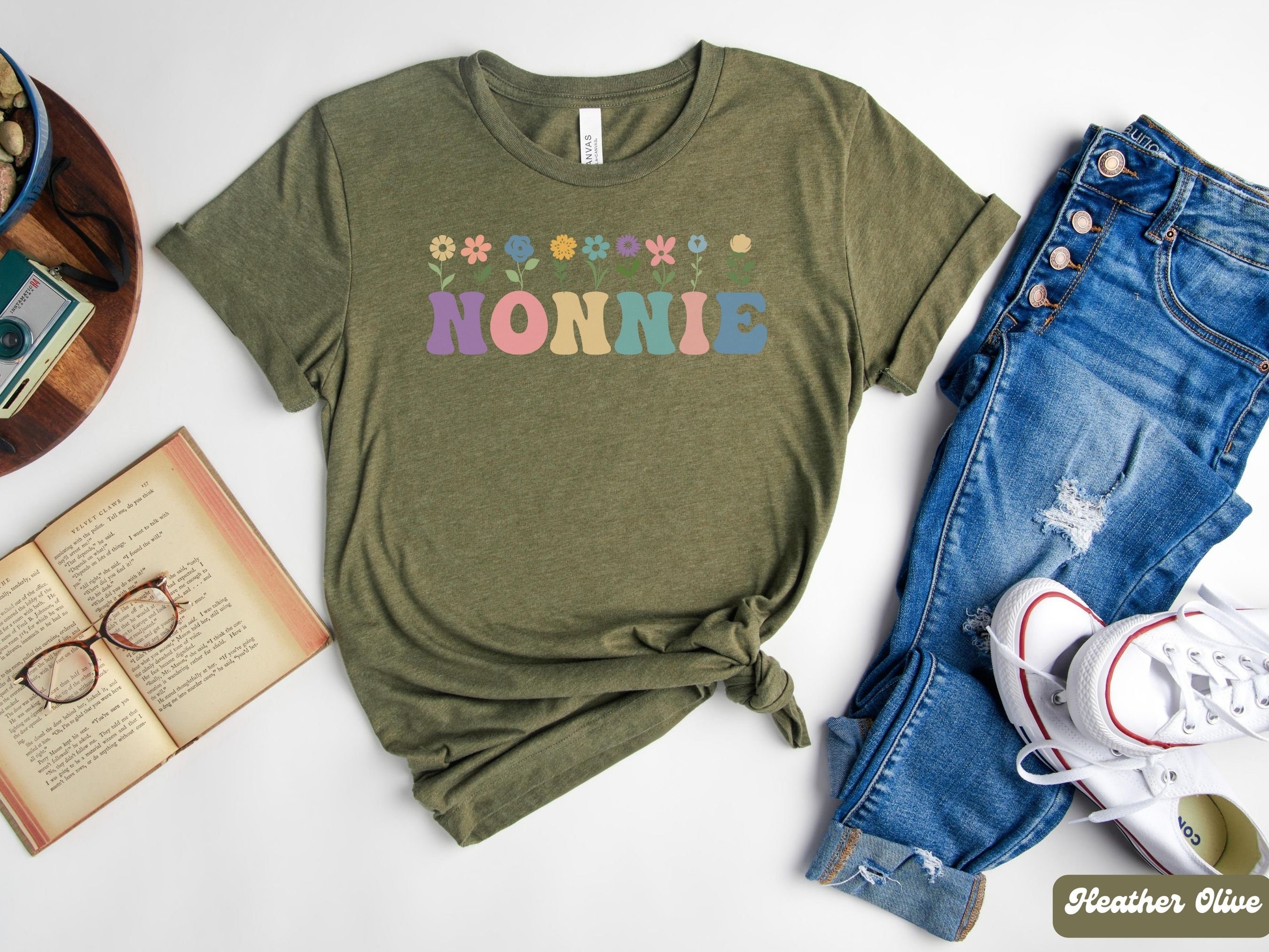 Wildflowers Nonnie Shirt, Cute Mother's Day Gift for Grandma, Retro ...