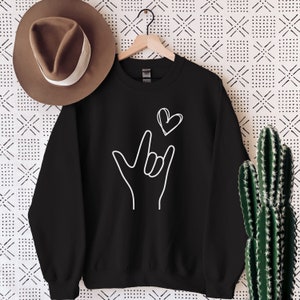 ASL Sweater, ASL I Love You Shirt, American Sign Language Love Tee ...