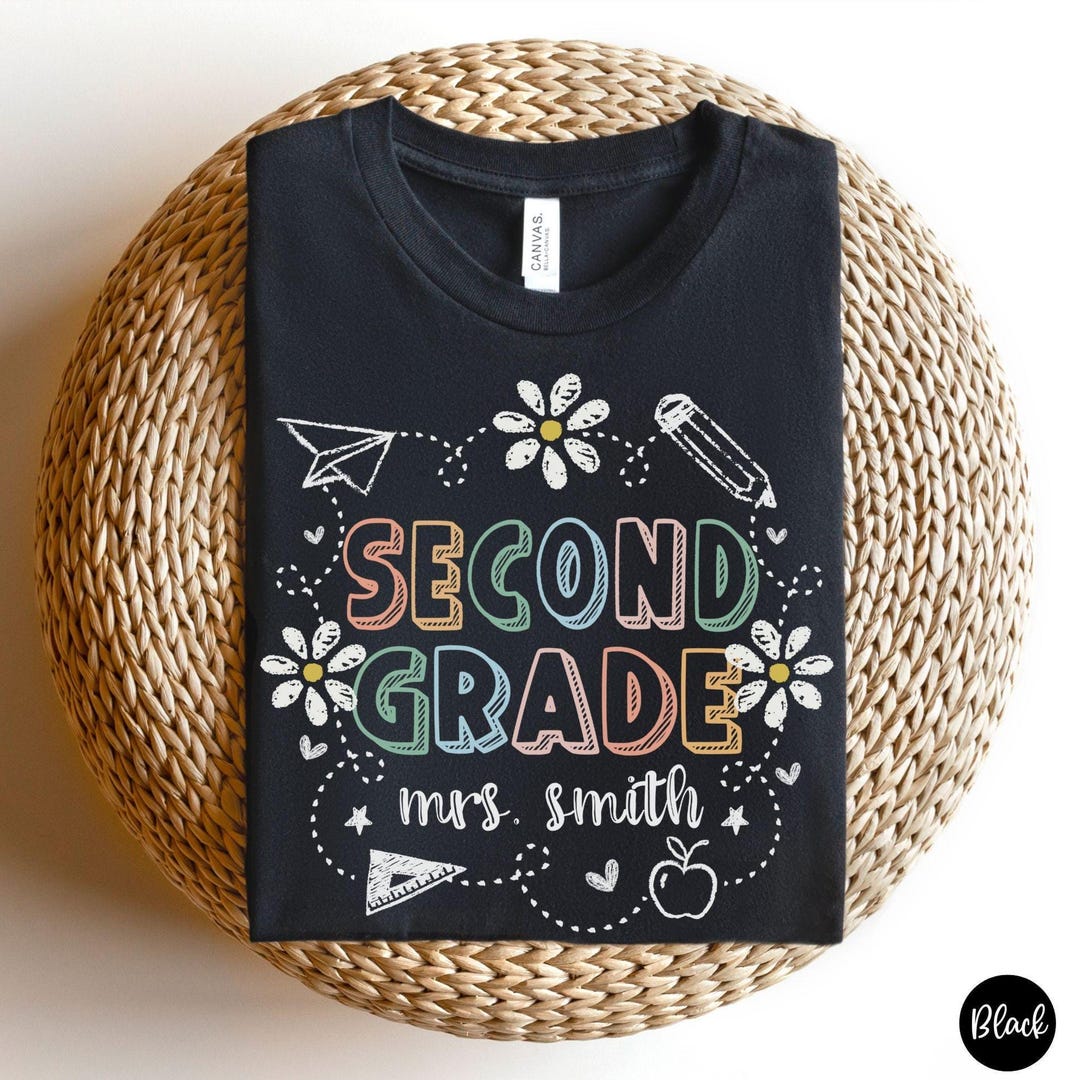 Custom Second Grade Shirt, Retro Second Grade Teacher Shirt, 2nd Grade ...