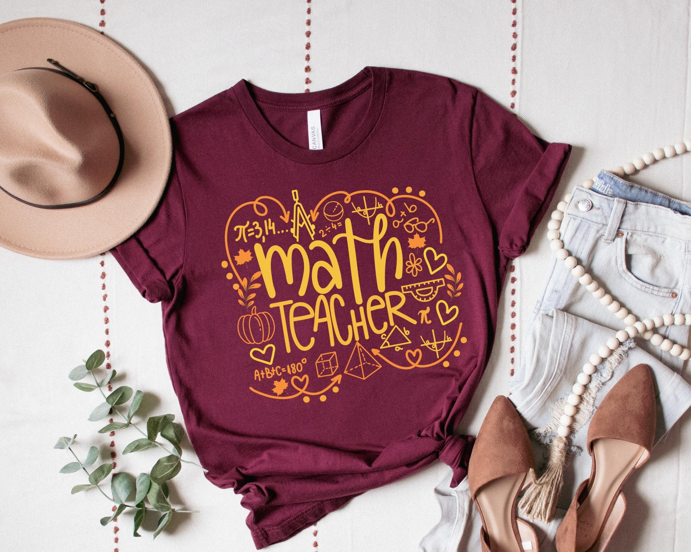 Math Teacher Shirt Fall Teacher Shirt Cute Teacher Halloween - Etsy