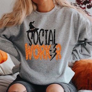 Social Worker Sweatshirt, Halloween Social Worker Shirt, Social Work ...