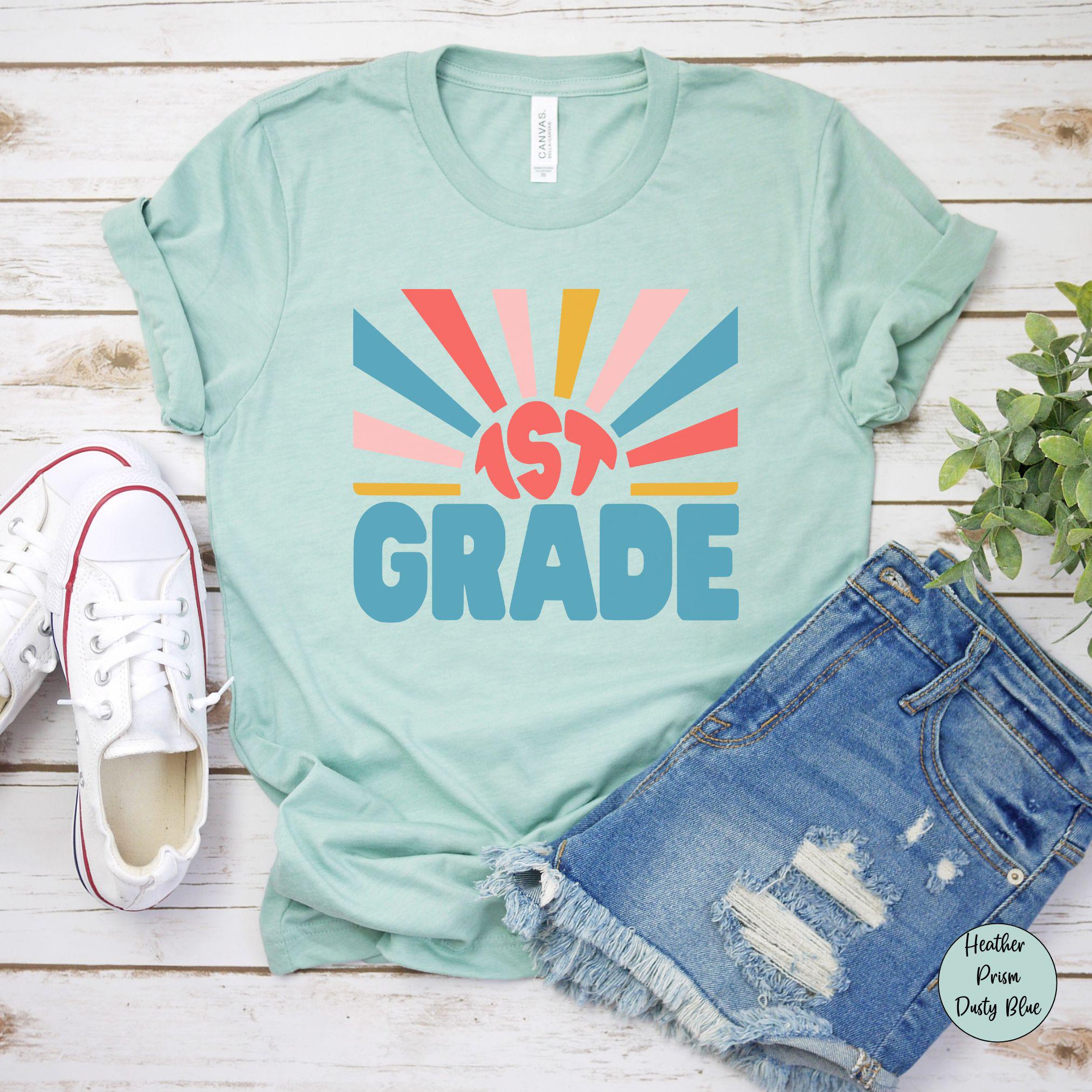 Retro First Grade Teacher Shirt 1st Grade Teacher T-shirt First Grade ...