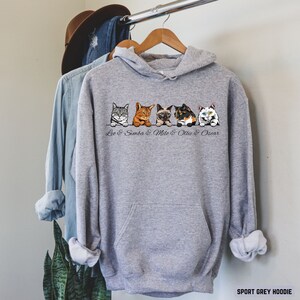 Custom Cat Hoodie, Personalized Cat Face Sweatshirt, Gift for Cat Mom ...
