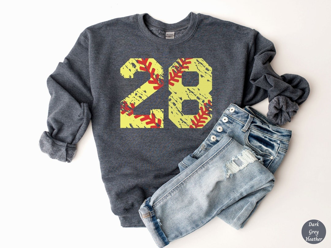 Custom Softball Number Sweatshirt, Personalized Softball Mom Shirt ...