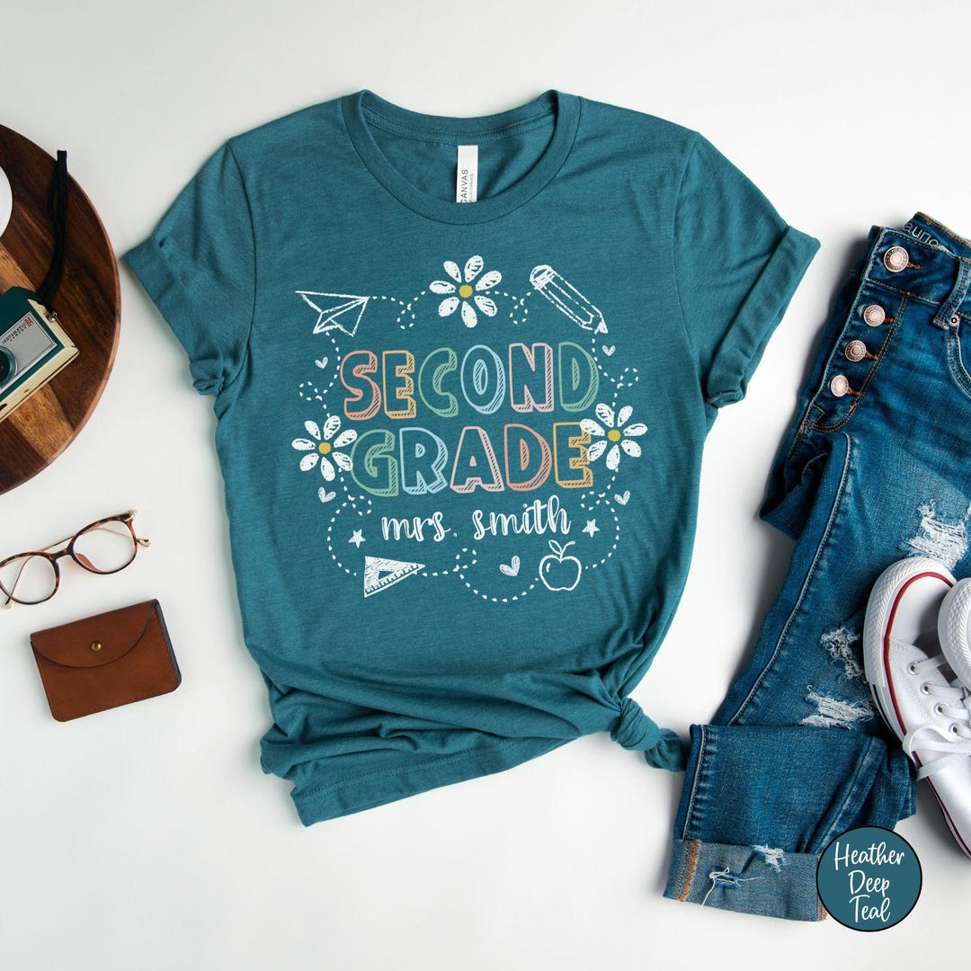 Custom Second Grade Shirt, Retro Second Grade Teacher Shirt, 2nd Grade ...