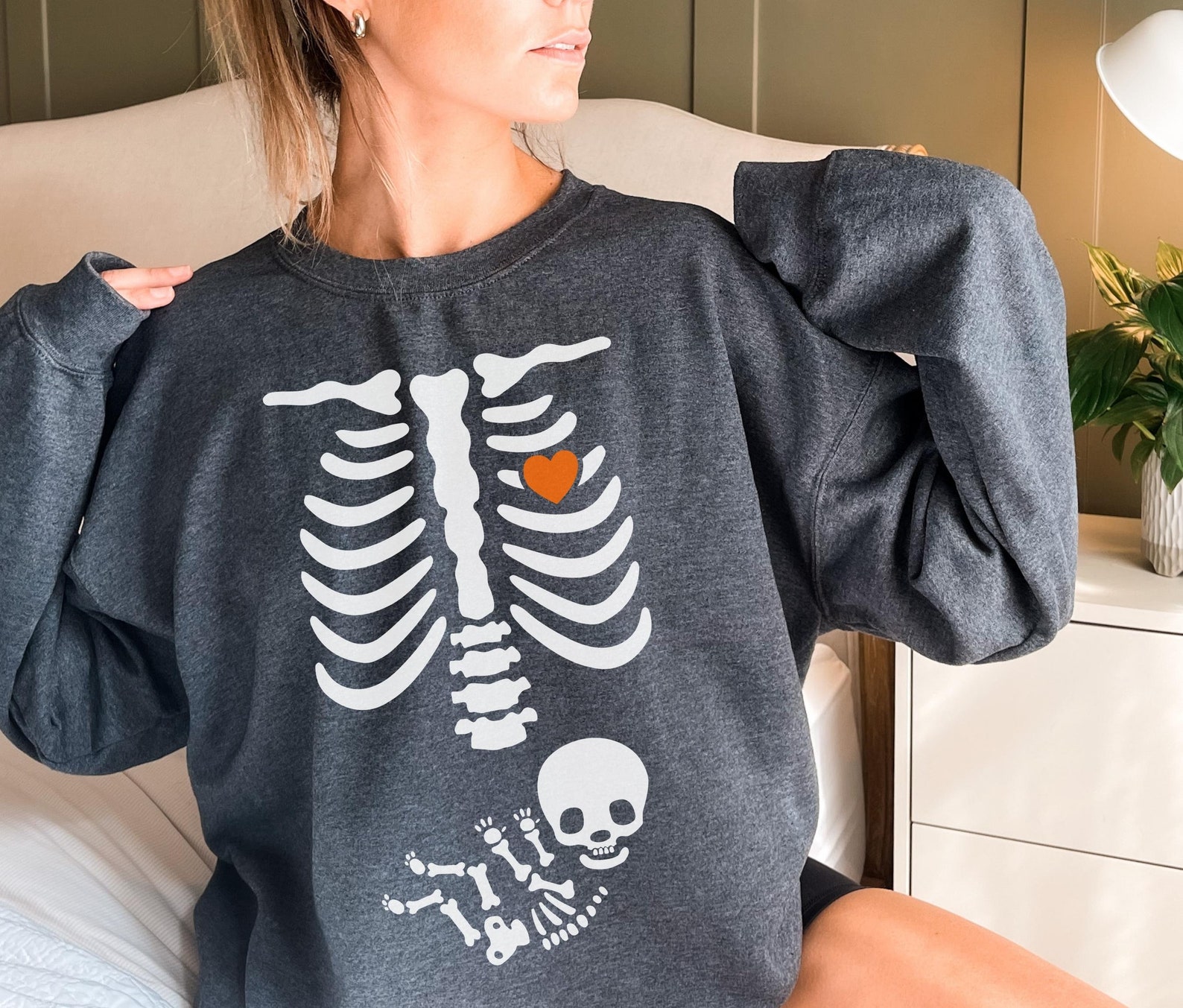 Skeleton Halloween Maternity Sweatshirt Funny Pregnancy - Etsy