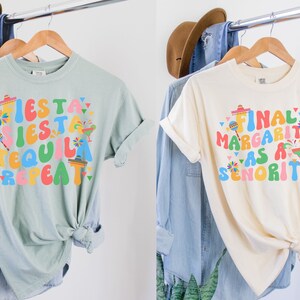 Retro Final Fiesta Bachelorette Party Shirts, Comfort Colors Mexico ...