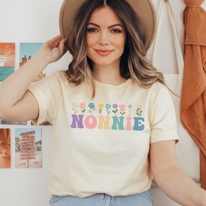 Wildflowers Nonnie Shirt, Cute Mother's Day Gift for Grandma, Retro ...