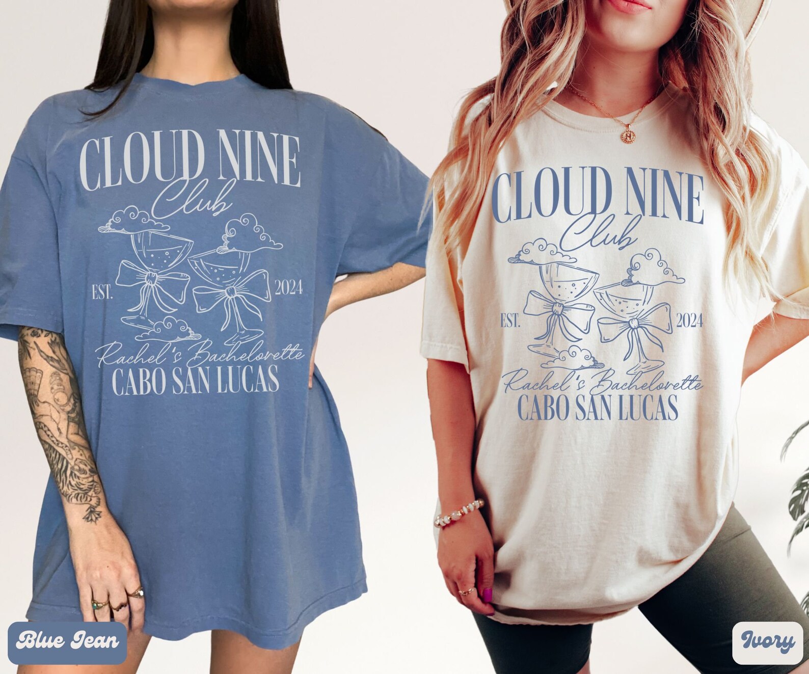 Cloud Nine Bachelorette Shirts, Bride on Cloud Nine Bachelorette Party ...