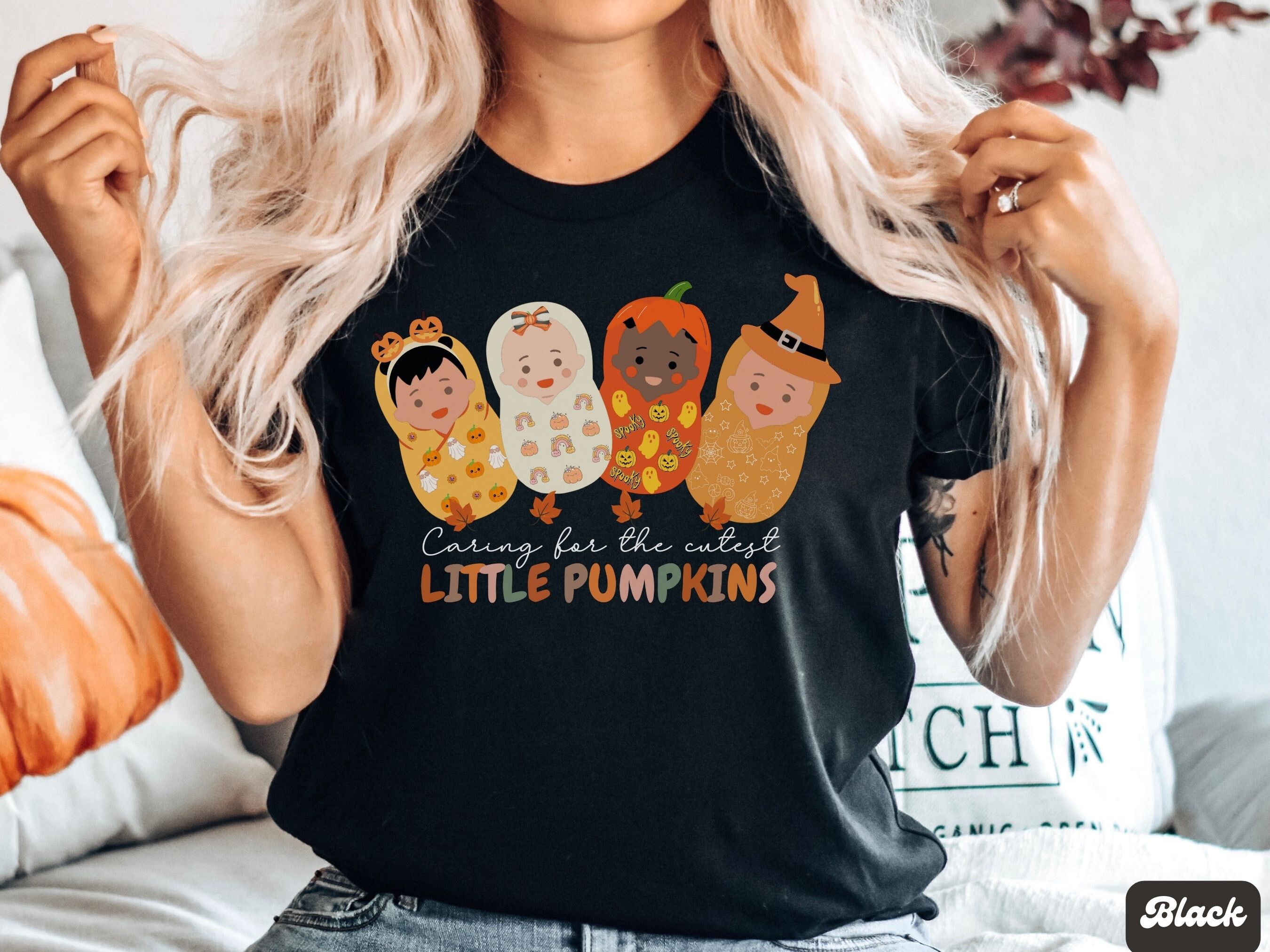 NICU Nurse Halloween Shirt, Fall Neonatal ICU Nurse Tshirt, Spooky ...
