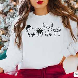 Dental Christmas Sweatshirt, Dentist Christmas Teeth Shirt, Dental ...