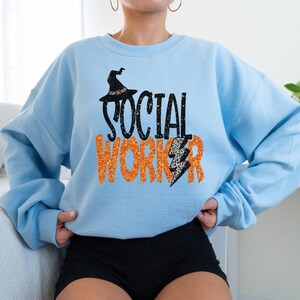 Social Worker Sweatshirt, Halloween Social Worker Shirt, Social Work ...