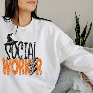 Social Worker Sweatshirt, Halloween Social Worker Shirt, Social Work ...