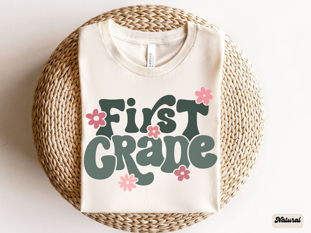 Retro First Grade Shirt, Cute 1st Grade Teacher T-shirt, Back to School ...
