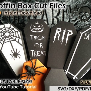 Coffin Box Template, Coffin Gift Box, Halloween Box Svg, Halloween ...