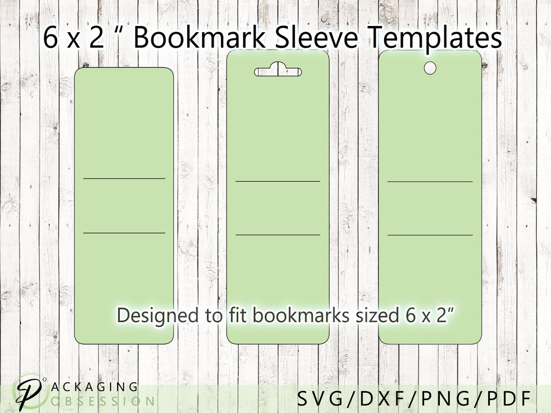 6" X 2" Bookmark Sleeve Svg, Bookmark Display Card Svg, Bookmark Holder ...