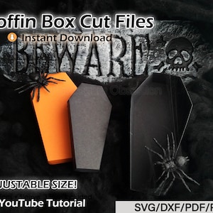 Coffin Box Template, Coffin Gift Box, Halloween Box Svg, Halloween ...