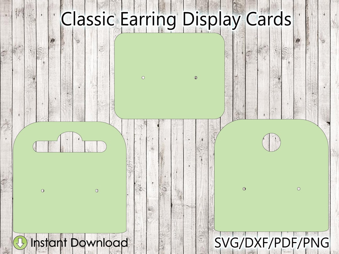 Earring Display Card SVG | Earring Backing Card SVG | Earring Card ...