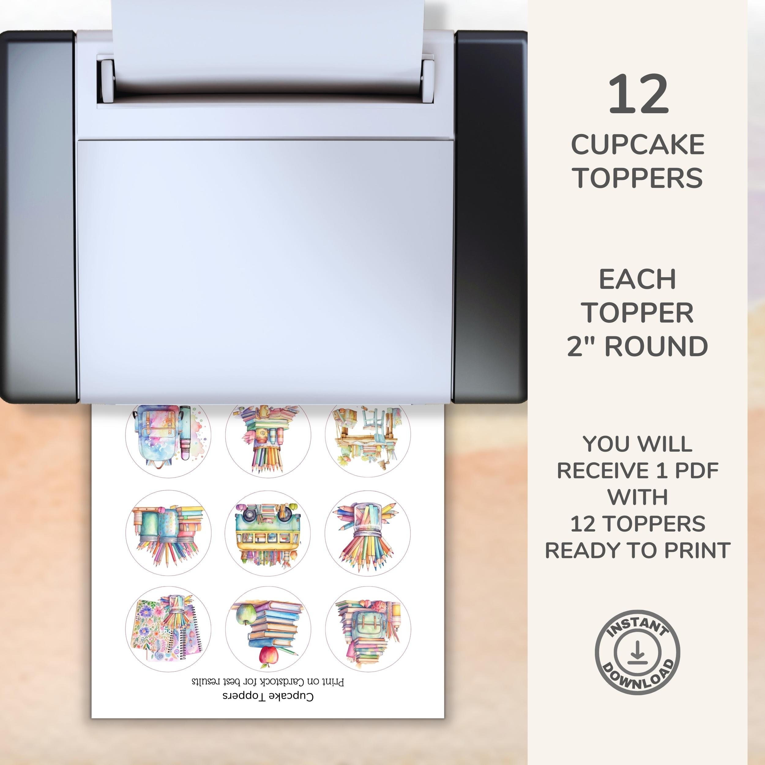 Printable Back to School Cupcake Toppers. Set of 12 Fun - Etsy