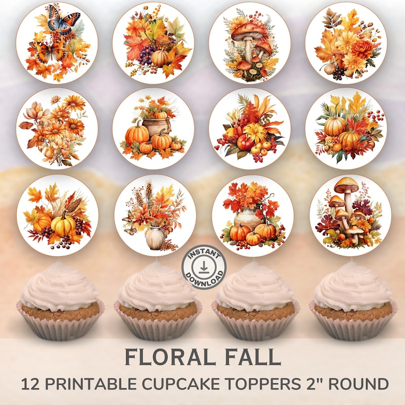 Fall Cupcake Toppers - Etsy