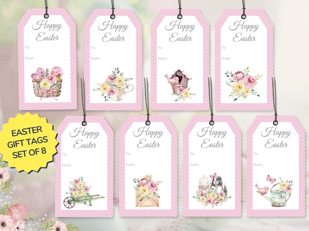 Easter Printable Gift Tags. School Gift Tag. Set of 8 Easter Tags for ...