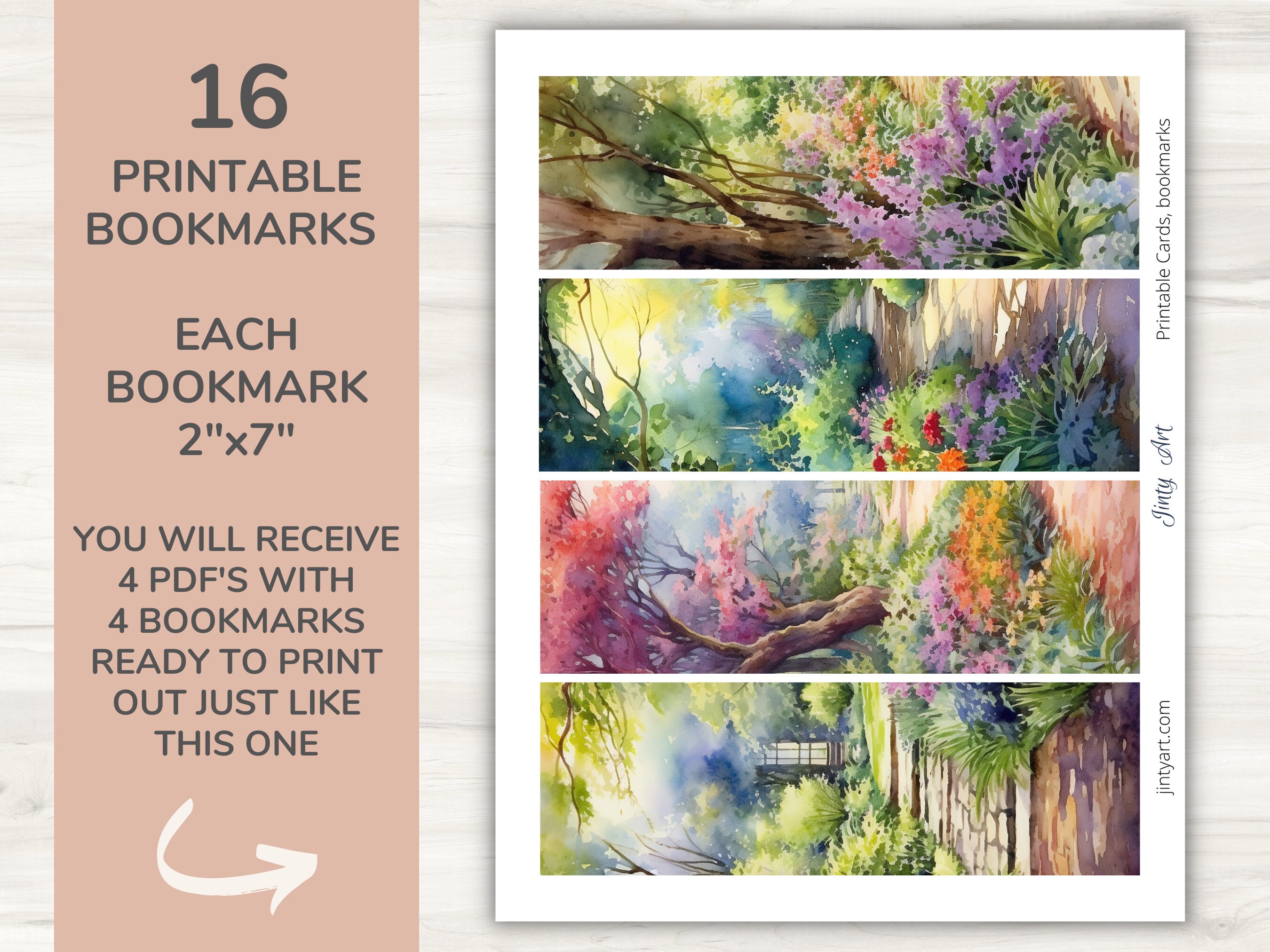 Printable Garden Path Bookmarks. Watercolor Footpaths - Etsy