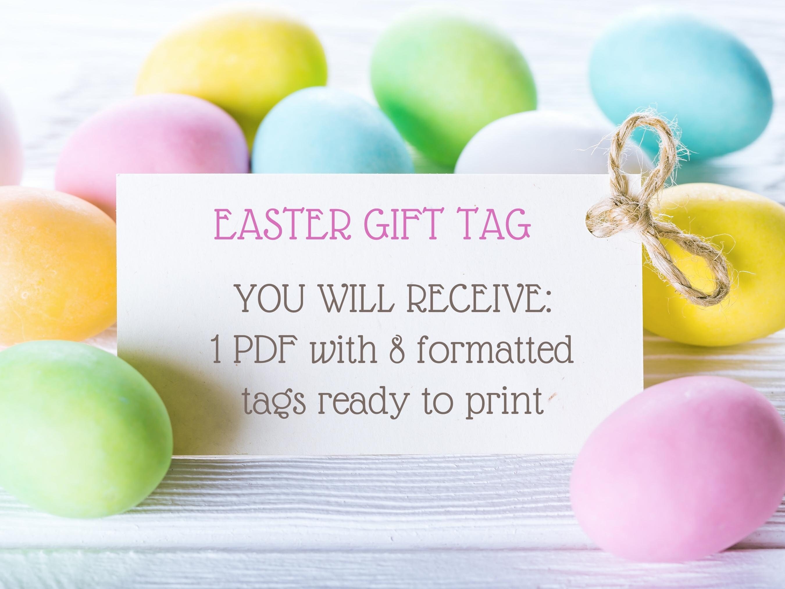 Easter Printable Gift Tag. School or Church Gift Tag. Easter Tag for ...