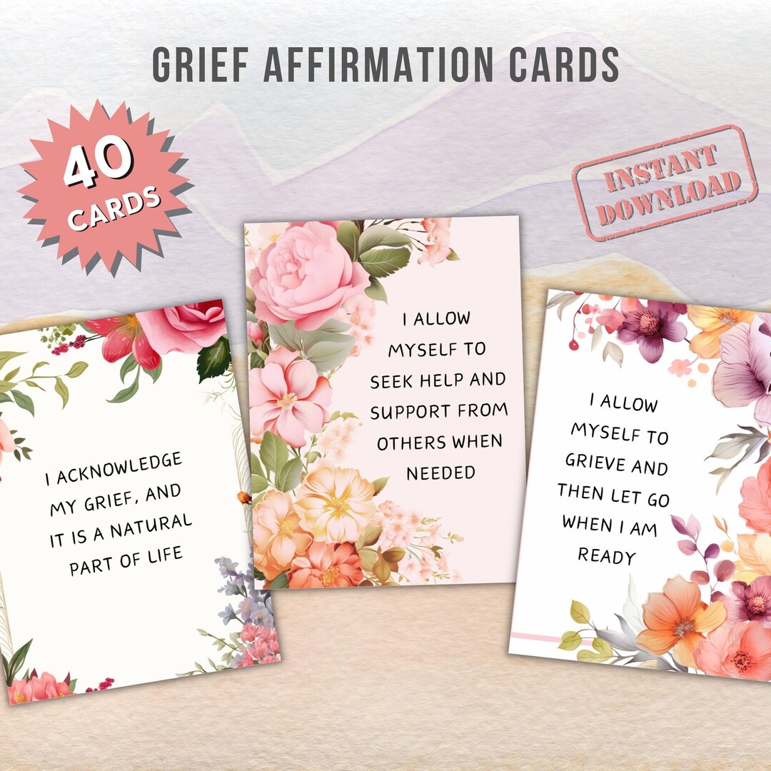 Grief Affirmation Cards Printable. Loss Affirmations, Self Love and ...