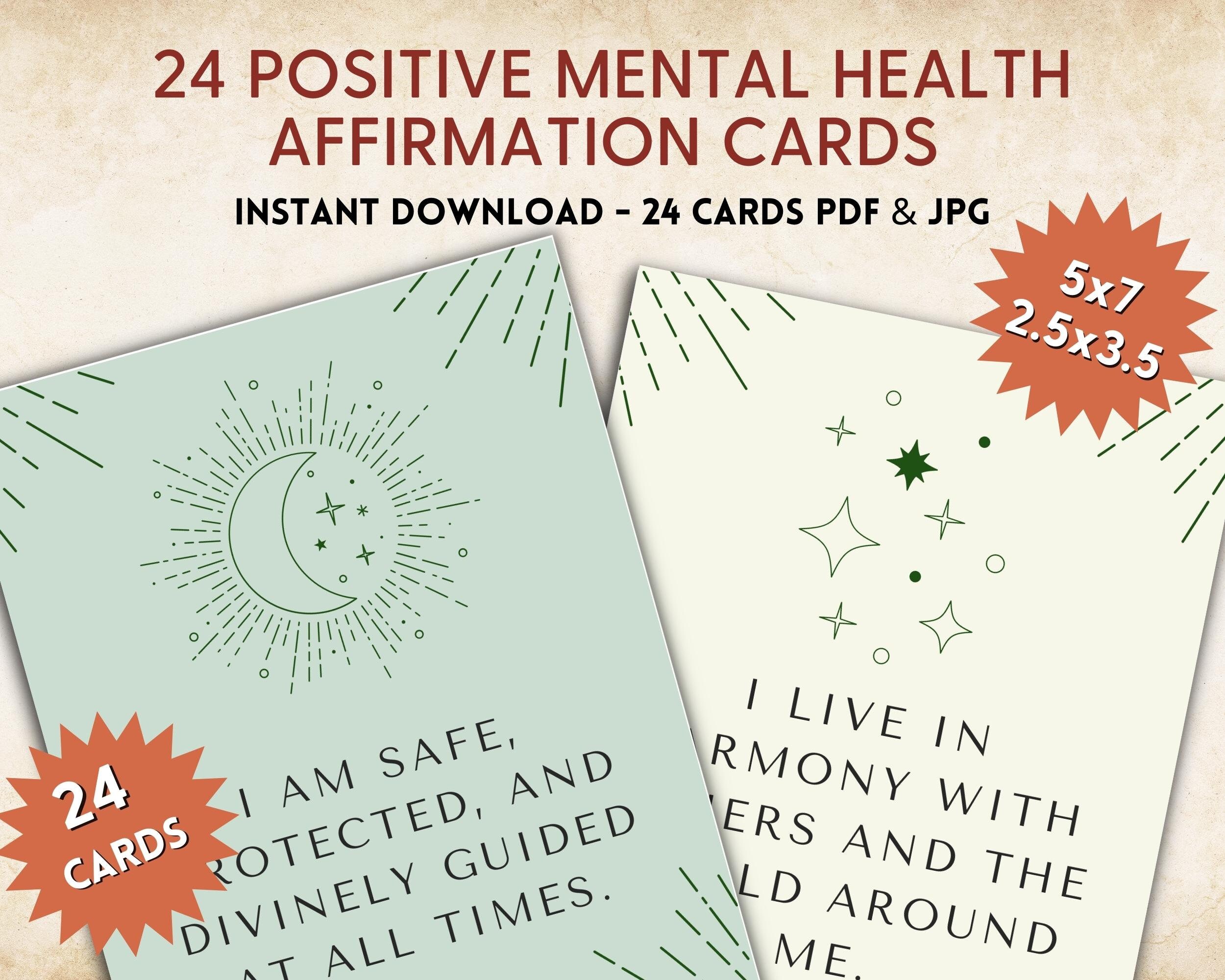 Mental Health Affirmation Cards. Wellness, Self Love and Self ...