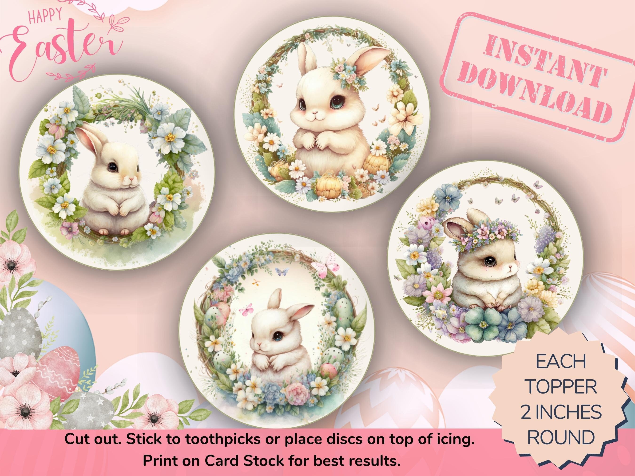 Easter Cupcake Toppers Printable Easter Party Gift Tags - Etsy