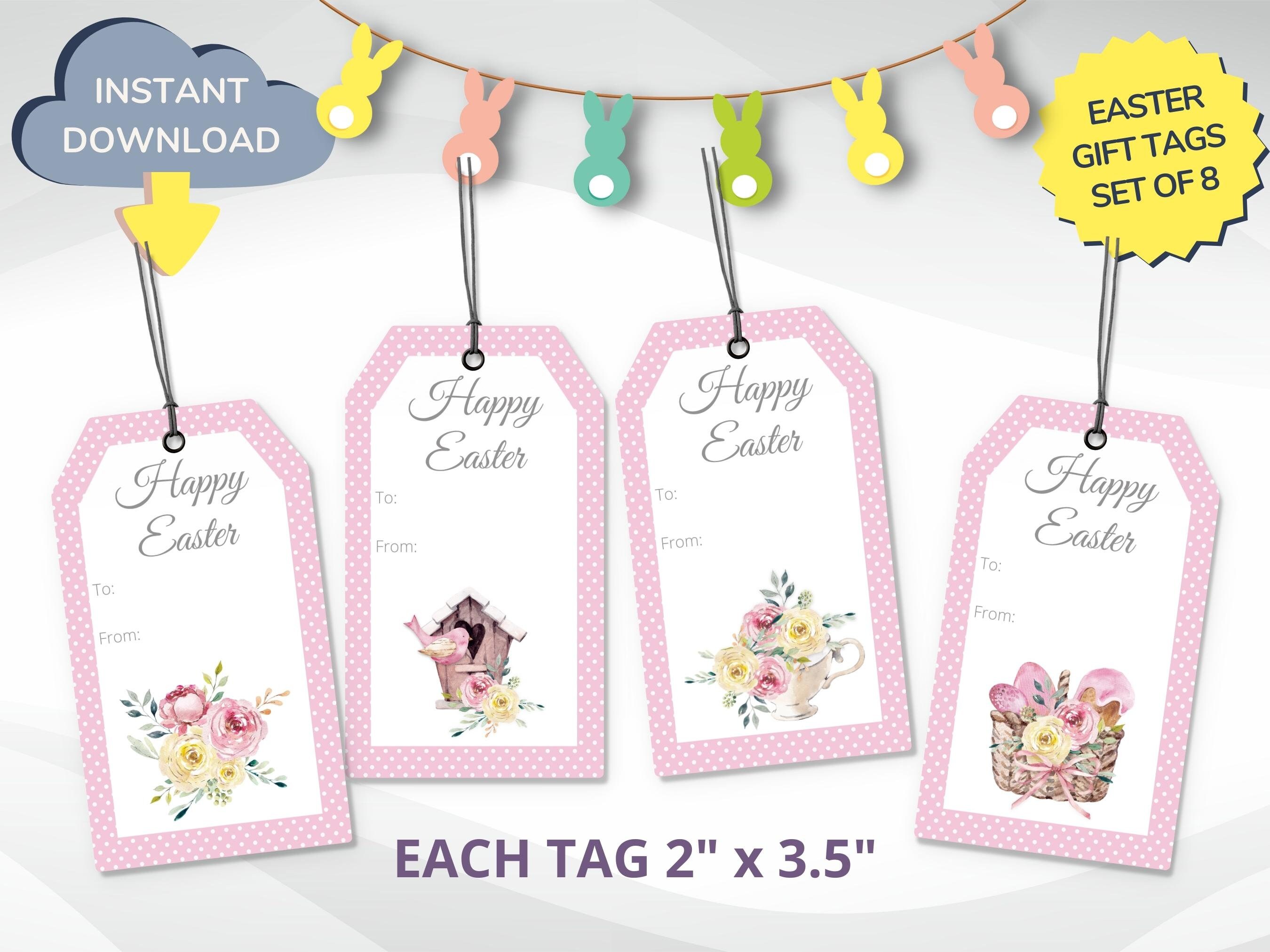 Easter Printable Gift Tags. School Gift Tag. Set of 8 Easter Tags for ...
