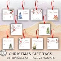 Christmas Bow Gift Tags – Printable Holiday Tags | Instant Download - Etsy