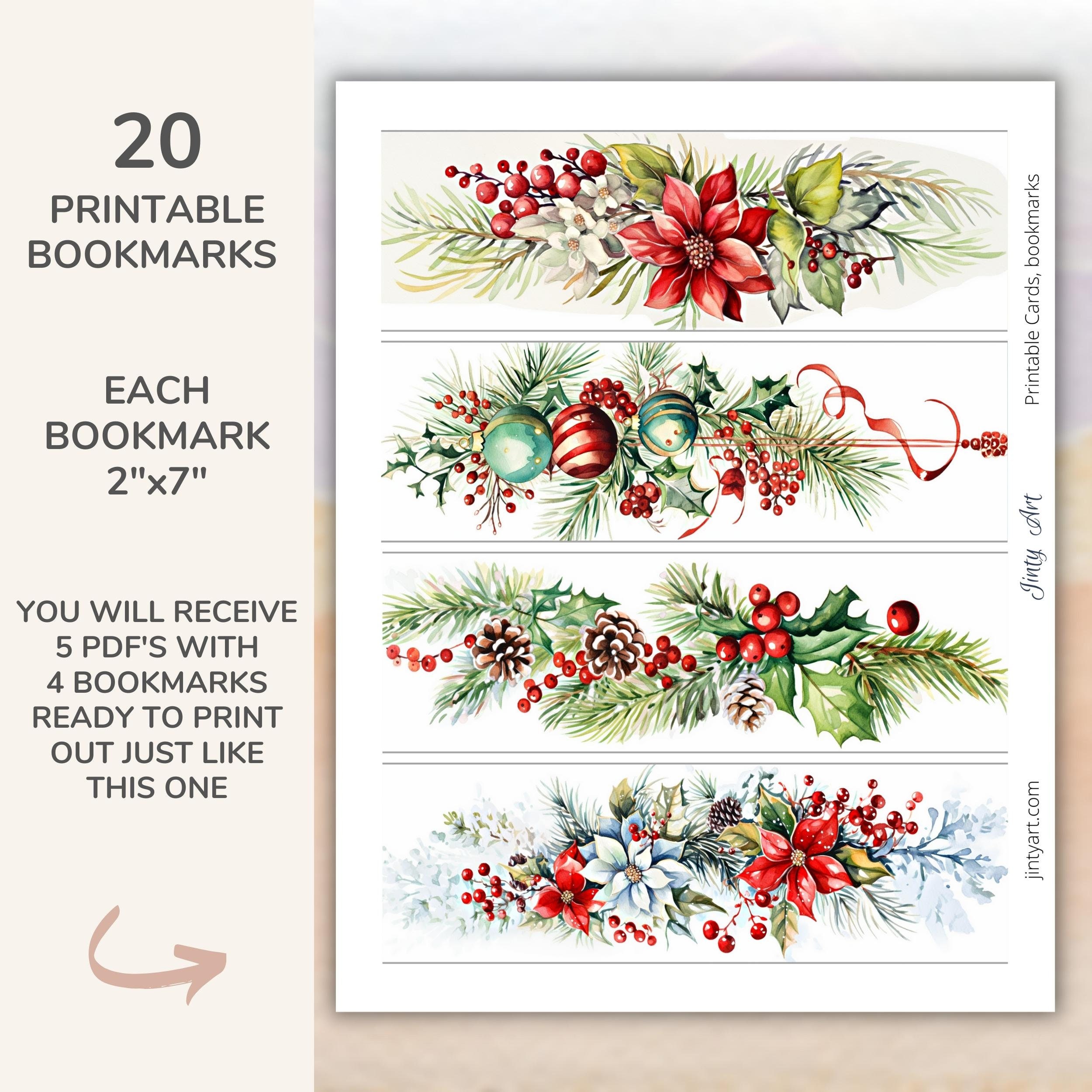 Christmas Printable Bookmarks Set of 20. Printable Christmas - Etsy