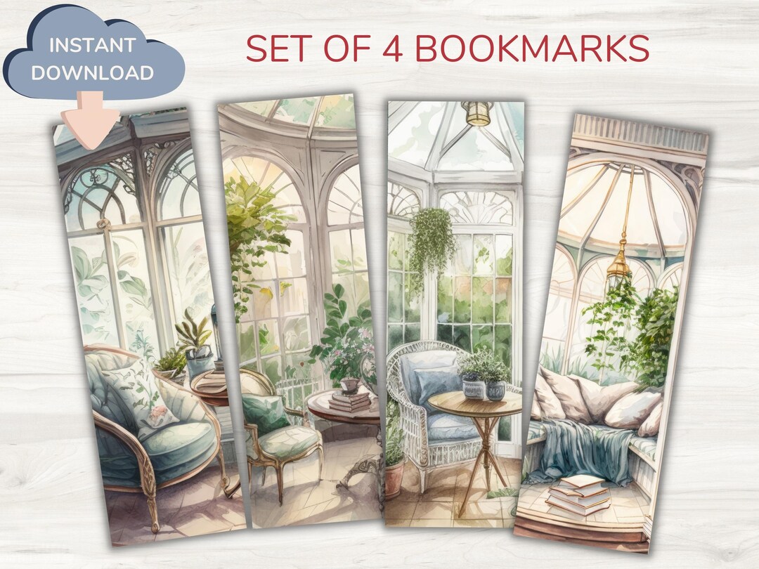 Printable Readers Nook Bookmarks Set of 4. Watercolor - Etsy