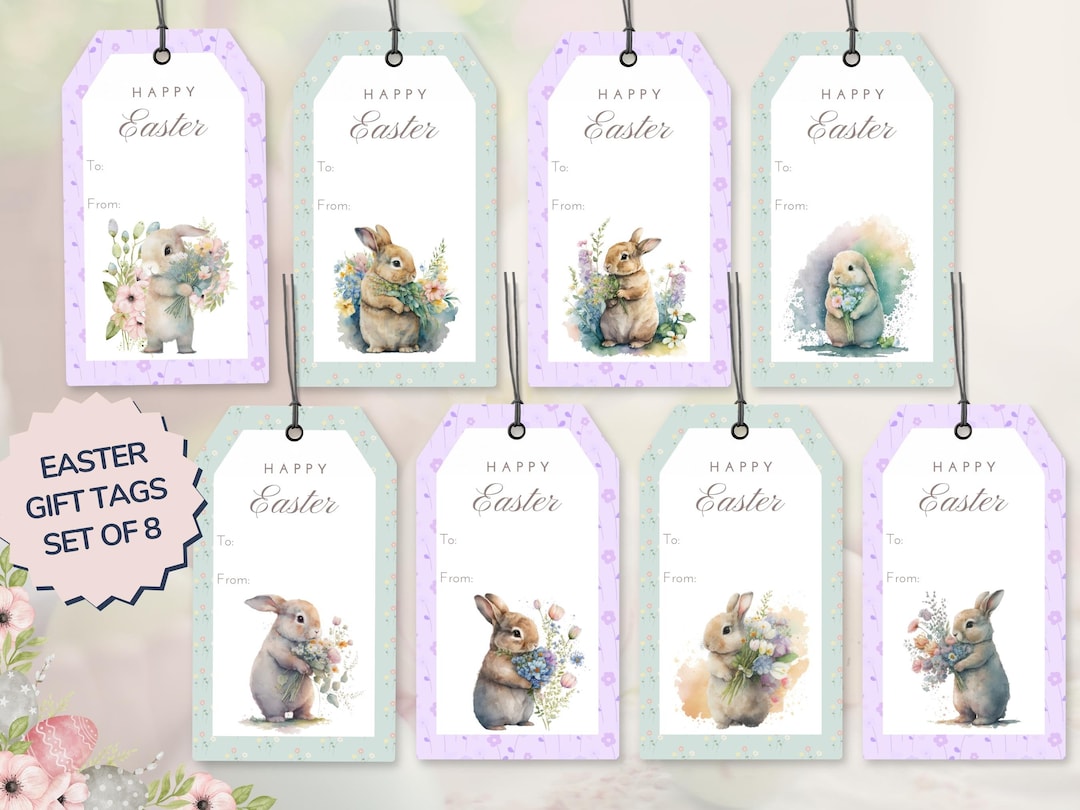 Easter Printable Gift Tags. School Gift Tag. Set of 8 Easter Tags for ...