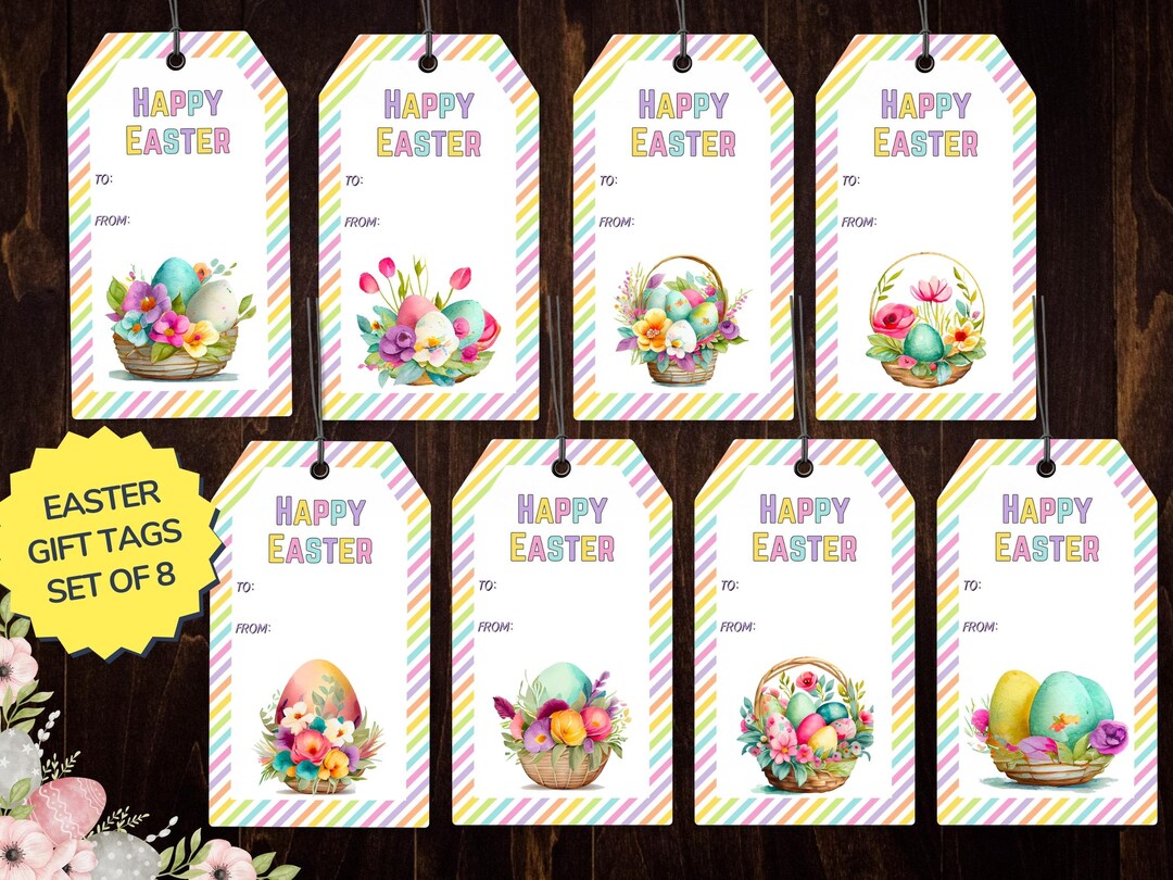 Easter Printable Gift Tags. School Gift Tag. Set of 8 Easter Tags for ...