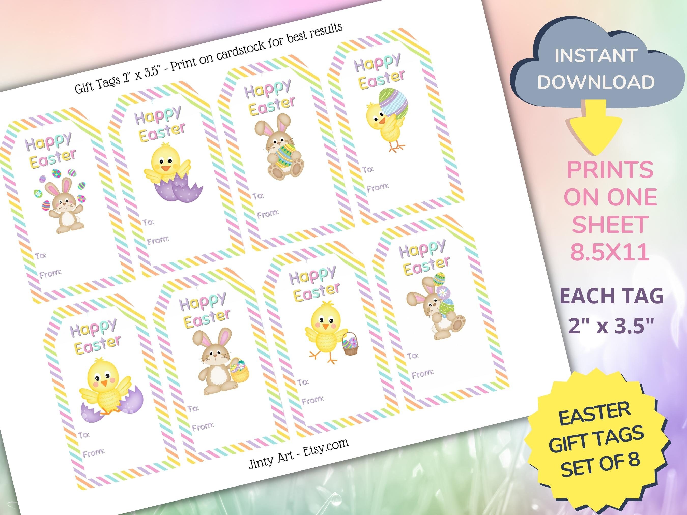 Easter Printable Gift Tags. School Gift Tag. Set of 8 Easter Tags for ...