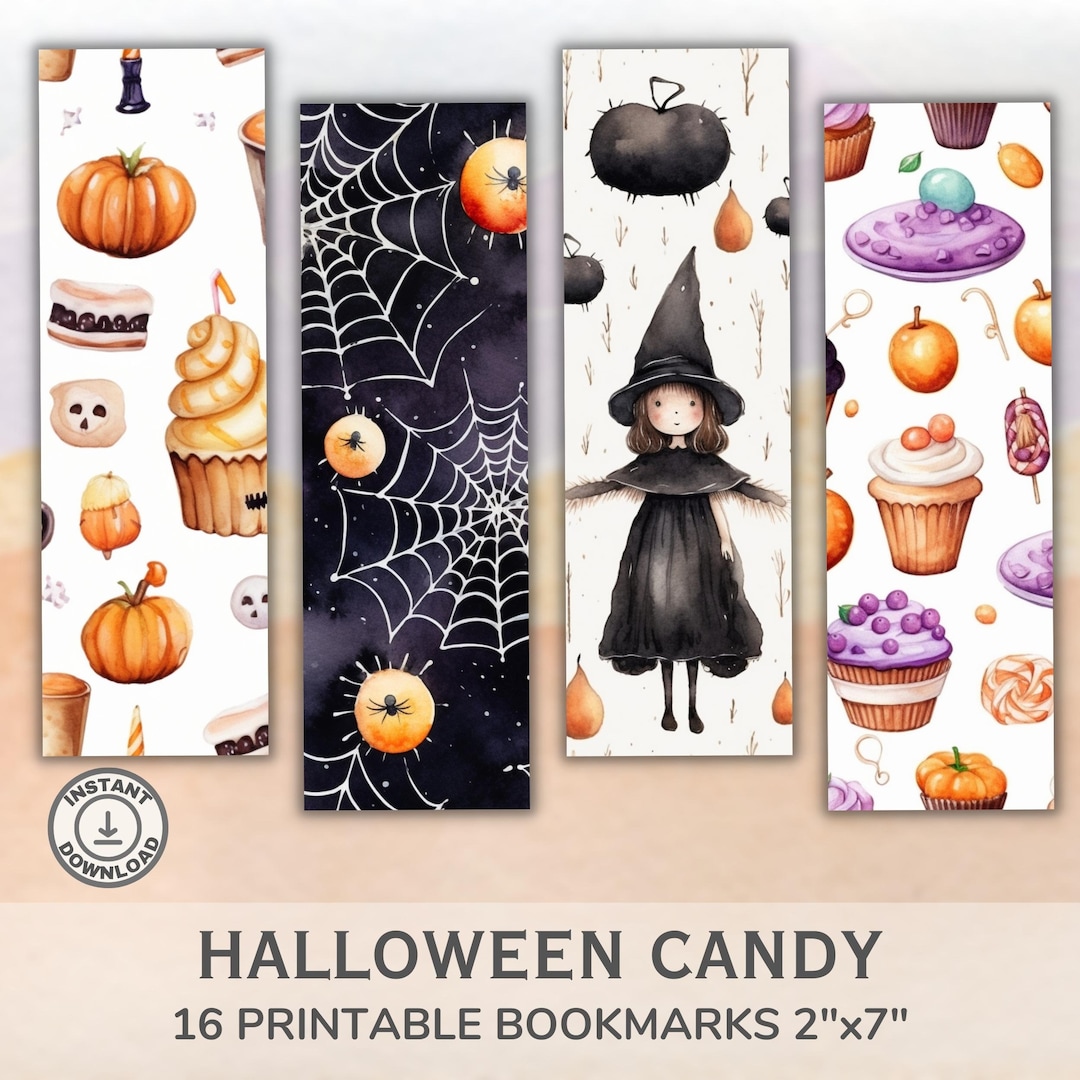 Printable Halloween Candy Bookmarks. Perfect as a Spooky and Creepy ...