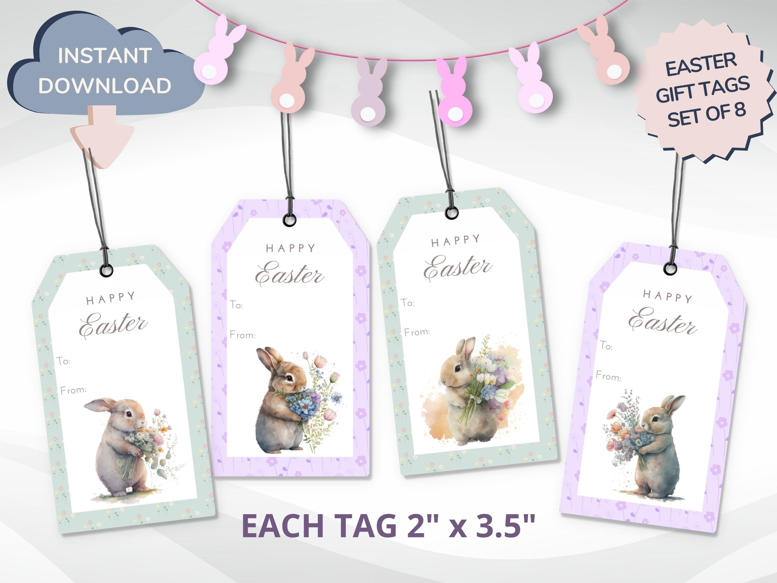 Easter Printable Gift Tags. School Gift Tag. Set of 8 Easter Tags for ...