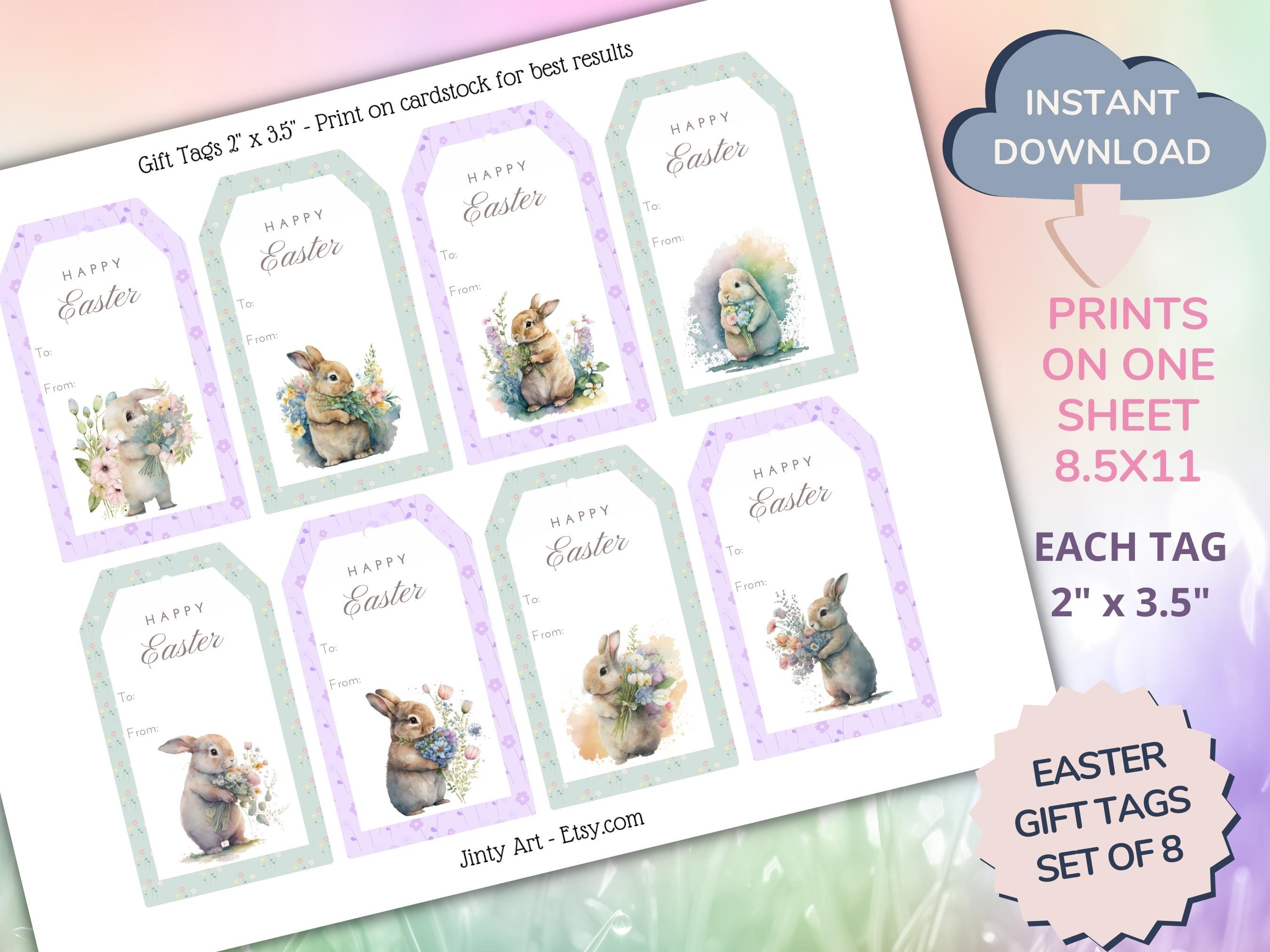 Easter Printable Gift Tags. School Gift Tag. Set of 8 Easter Tags for ...