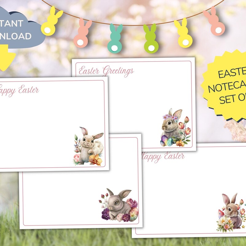 Bunny Note Cards - Etsy