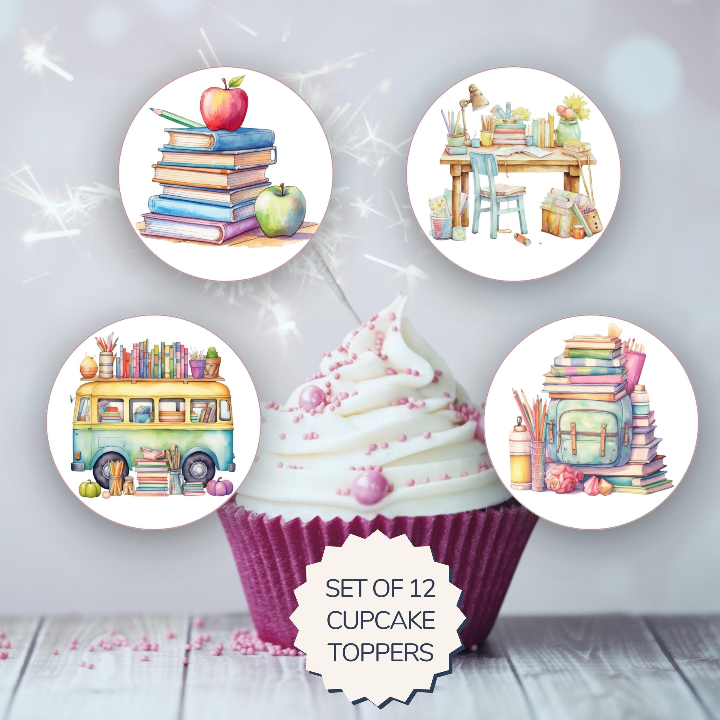 Printable Back to School Cupcake Toppers. Set of 12 Fun - Etsy